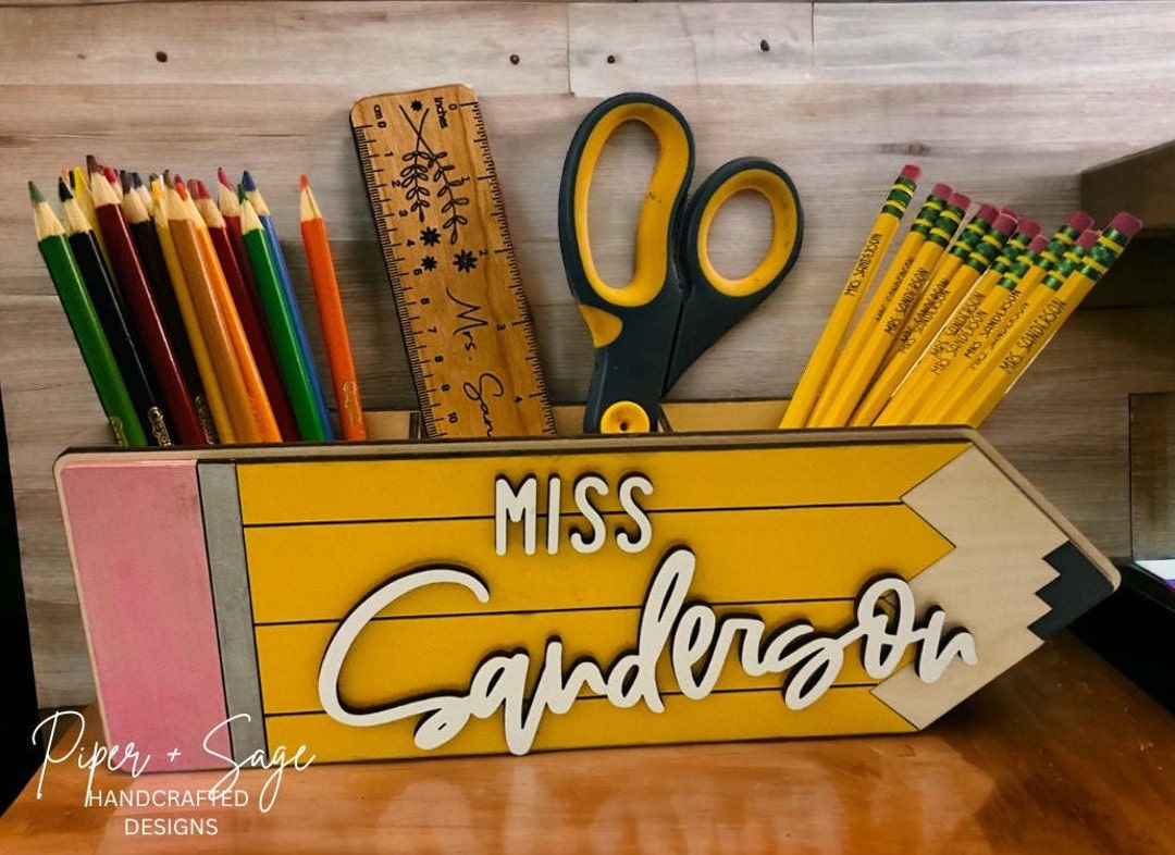 Personalized Teacher Desk Caddy, Teacher Gift - Etsy