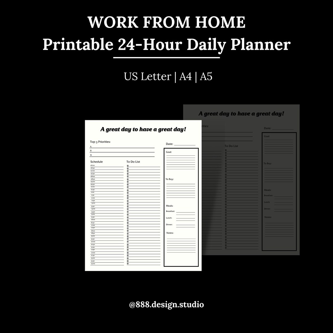 Work From Home Printable, Business Planner, To-do List Template, Remote ...