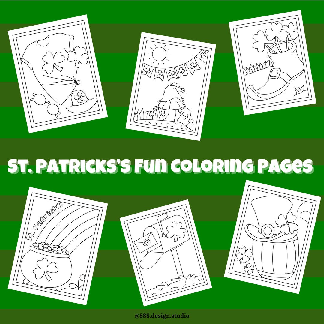 St. Patrick’s Day Coloring Book - Instant Download - Fun Shamrock ...
