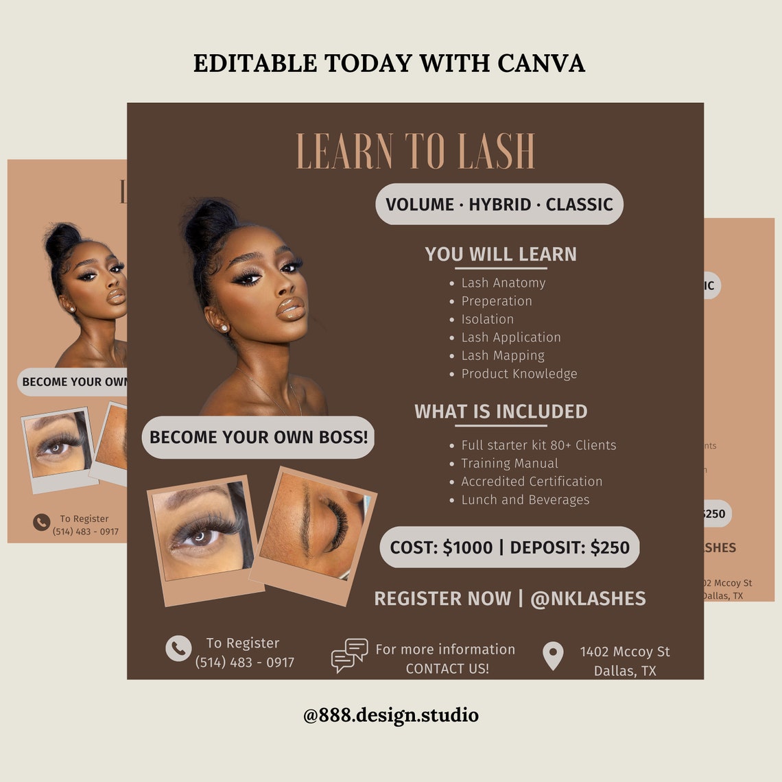 Learn to Lash Training Flyer Lash Class Flyer Template - Etsy