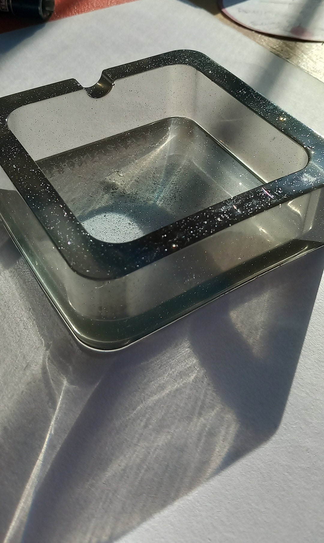 Black Epoxy Resin Ashtray, Handmade / Jewelry Box, Candle Holder - Etsy