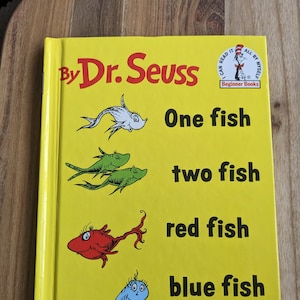 Dr. Seuss - One Fish Two Fish Red Fish Blue Fish Copyright 1988 - Etsy