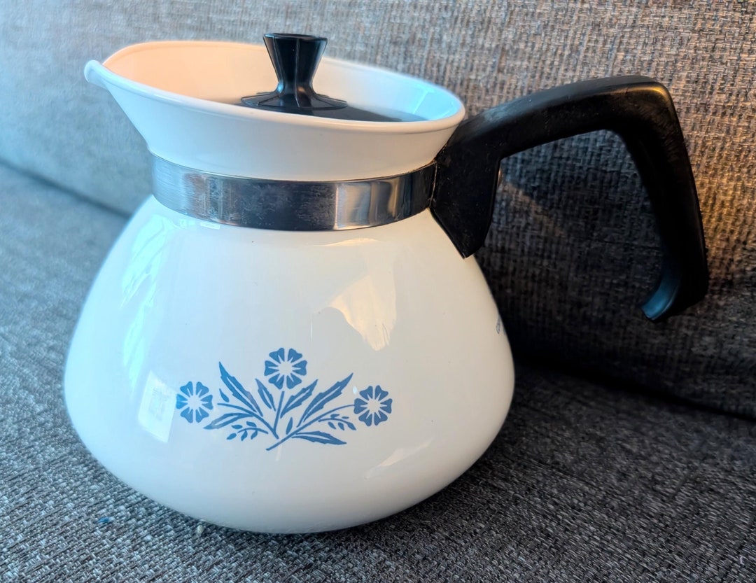Vintage Corning Ware Teapot Blue Cornflower 6 Cup Teapot - Etsy