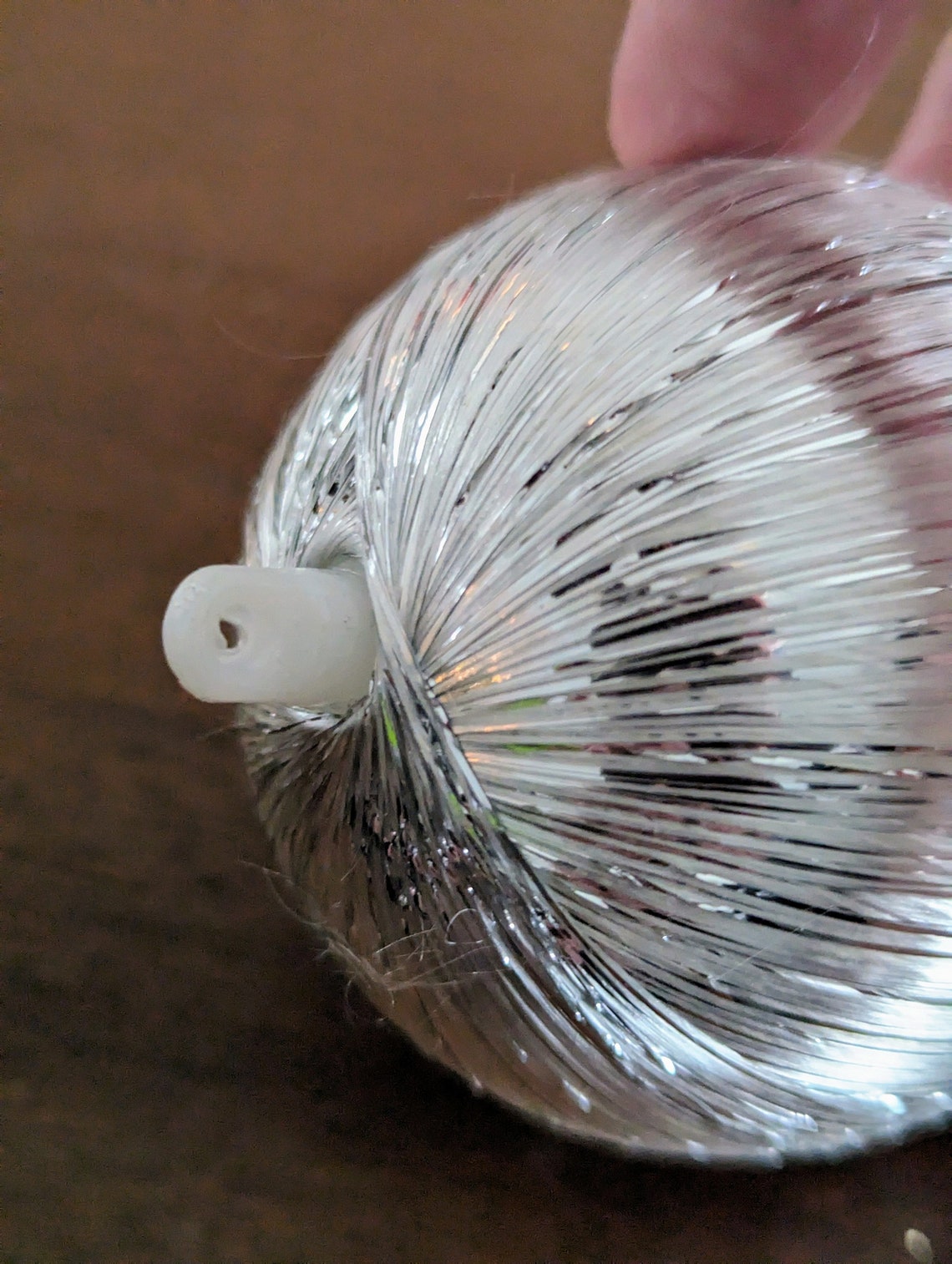 Vintage Sparkly Silver Satin Bulbs/ Christmas Ornaments/ Christmas Tree ...