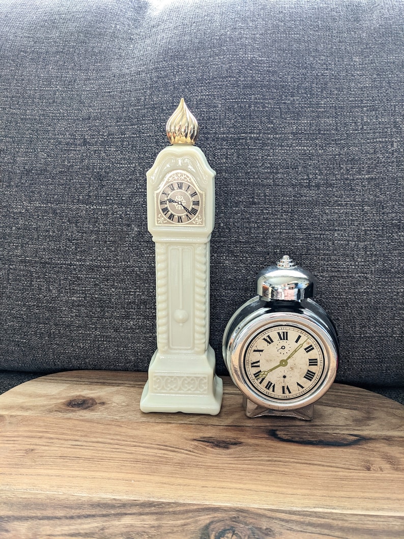 Vintage Avon Grandfather Clock/ Alarm Clock Perfume Bottle/ Decanters ...