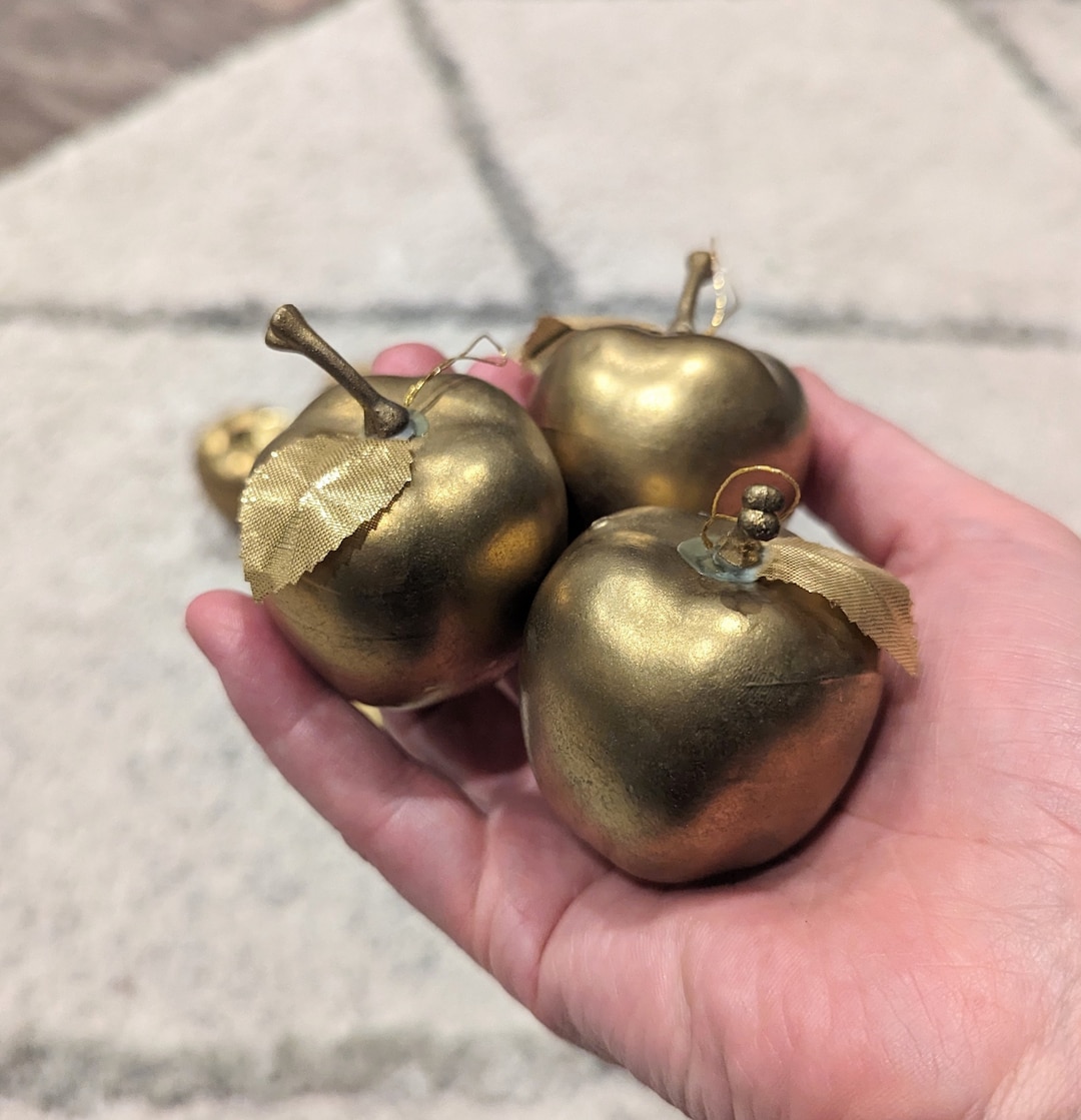 Vintage Gold Apples Christmas Ornaments - Etsy