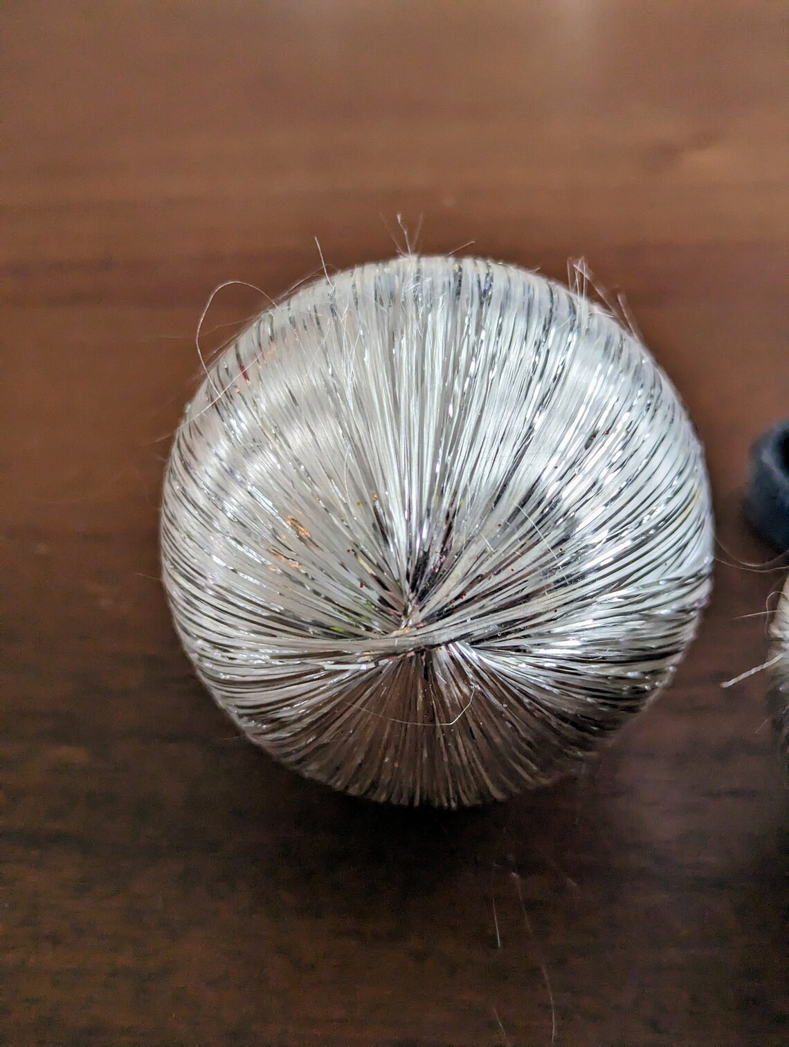 Vintage Sparkly Silver Satin Bulbs/ Christmas Ornaments/ Christmas Tree ...