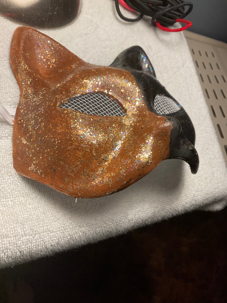 Bronze and Black Cat Mask - Etsy