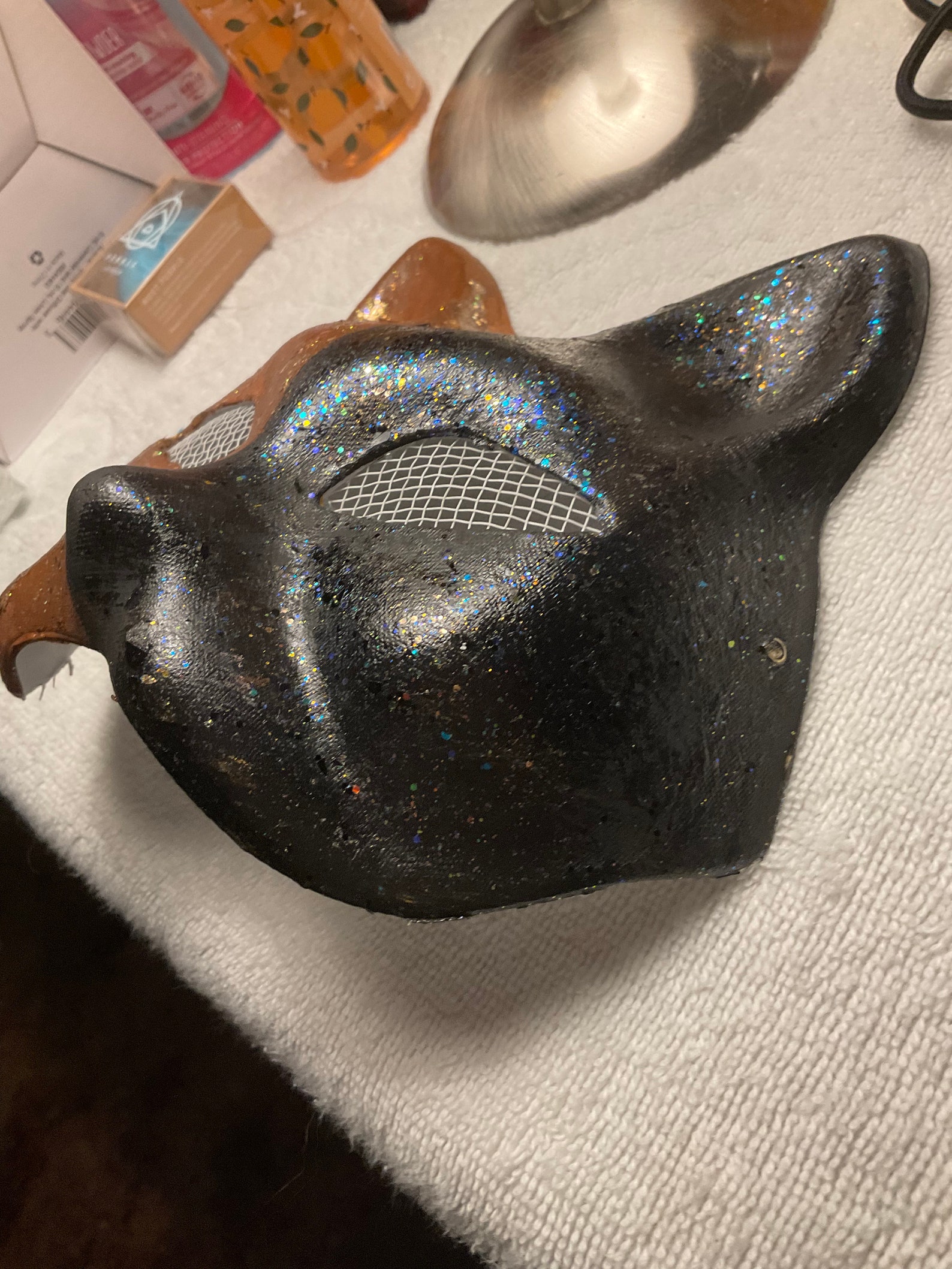 Bronze and Black Cat Mask - Etsy