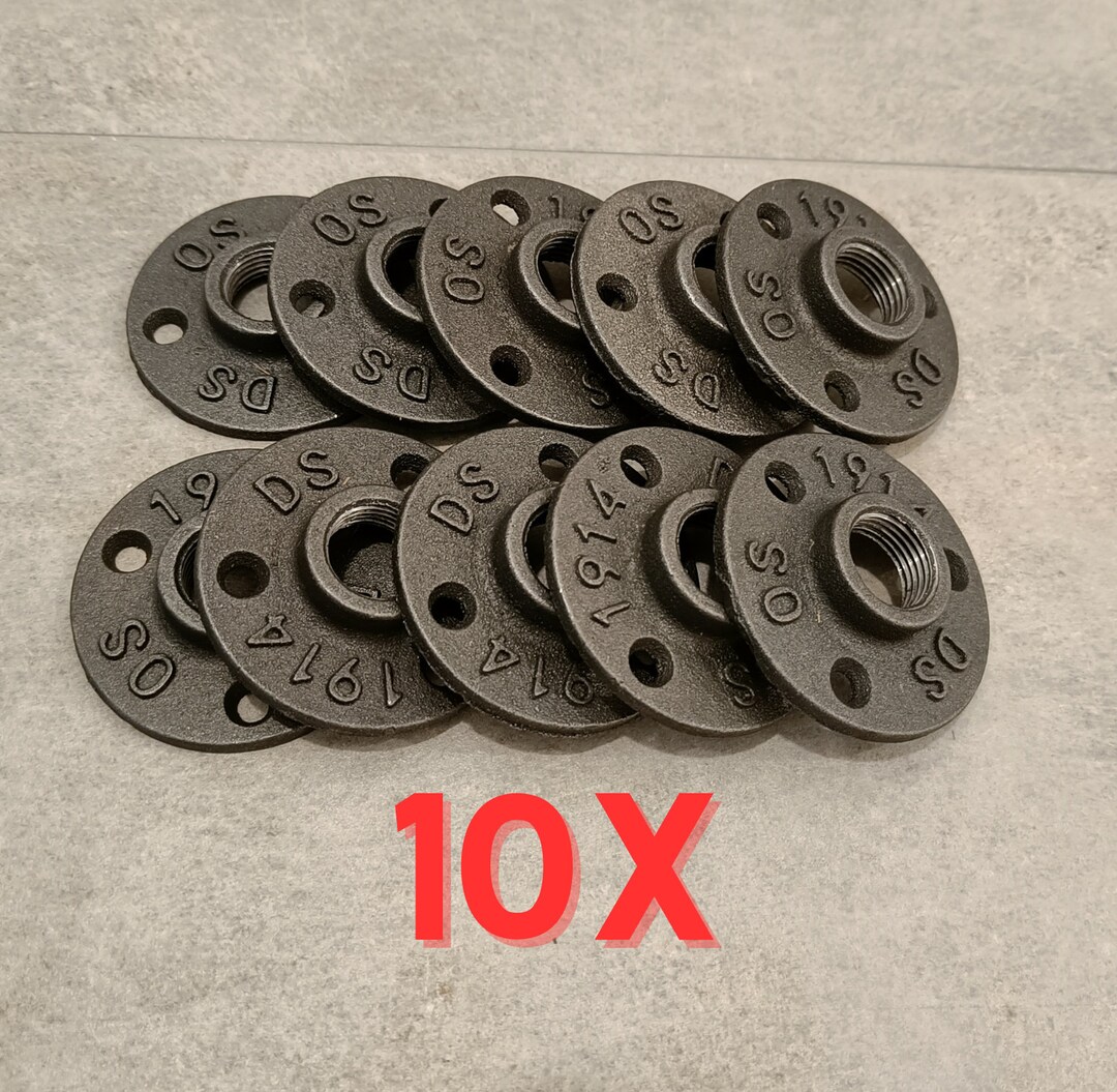 10x Threaded Flange, Decorative Flange, Pipe Flange, Flange, Malleable ...