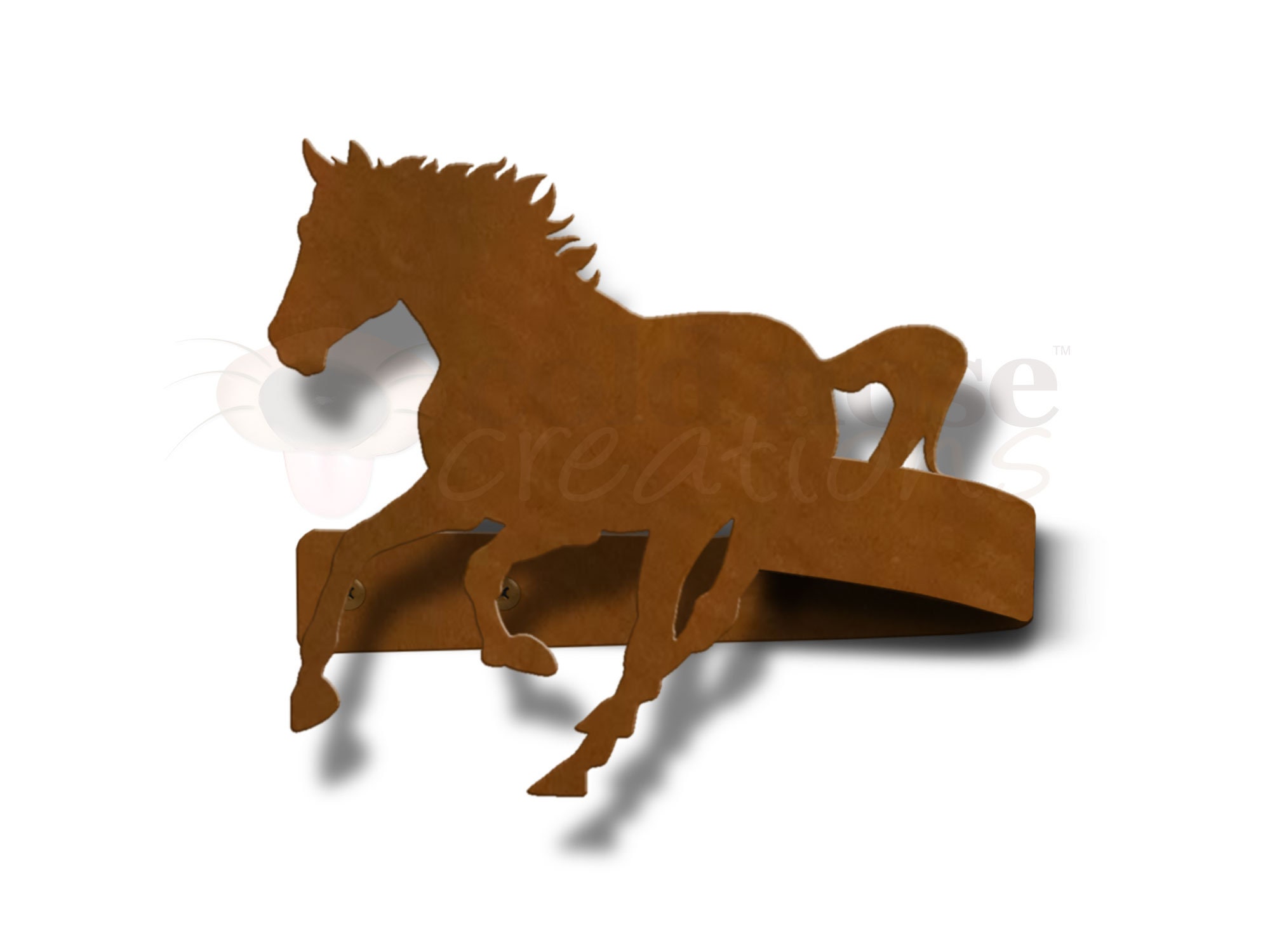 Western Running Horse Curtain Tieback: Metal Drapery Holdback - Rust ...