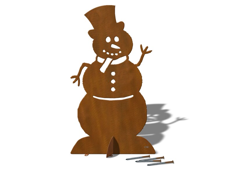 42in Rust Metal Snowman: Sturdy Christmas Yard Art - Made in USA - Etsy
