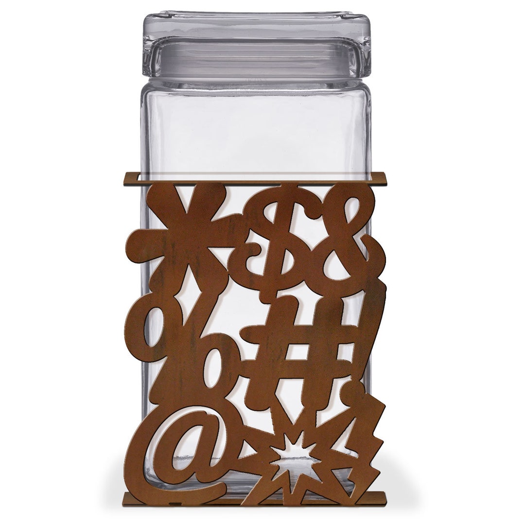 Potty Mouth Swear Word Symbols Metal Swear Jar Holder With 2-quart ...