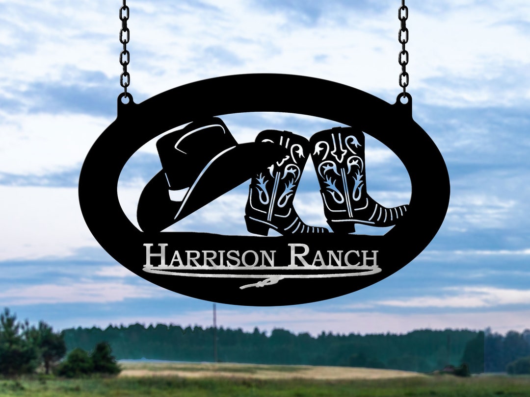 Custom Cowboy Boots & Hat Metal Sign: Western Ranch Decor - Etsy