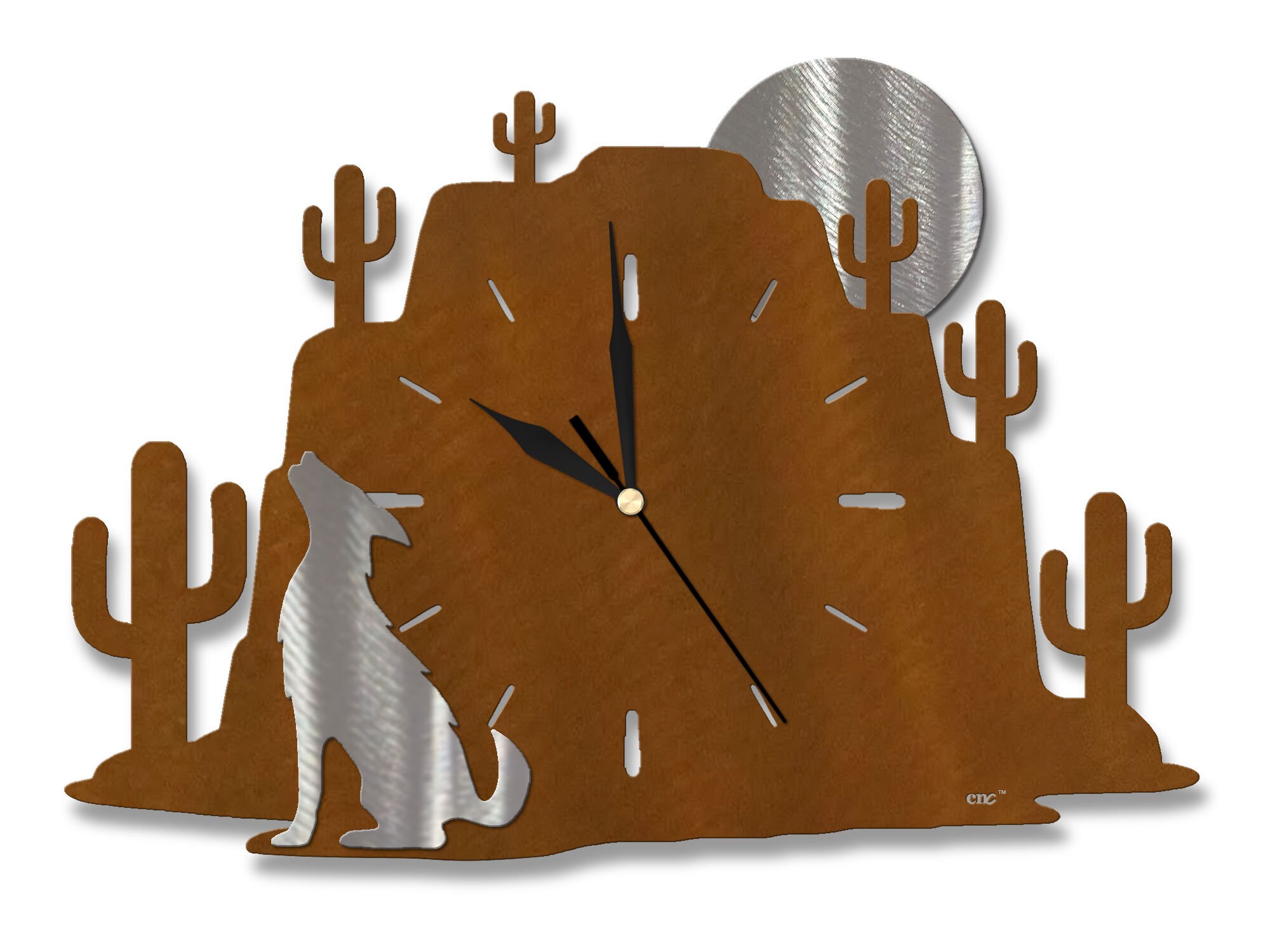 Southwest Theme Arizona Desert Mountain 15in Metal Wall Clock With ...