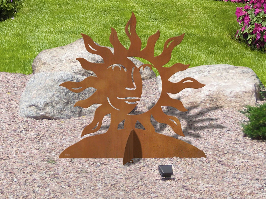 30in Tall Eclipse Modern Decor Rust Metal Sturdy Outdoor Yard Art Lawn ...