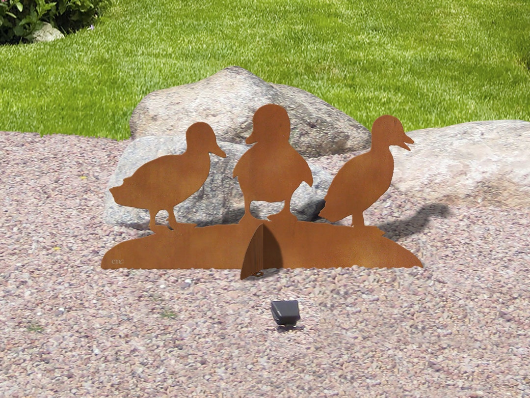 Ducklings Wildlife Decor: Rust Metal Outdoor Yard Art - Made in USA - Etsy