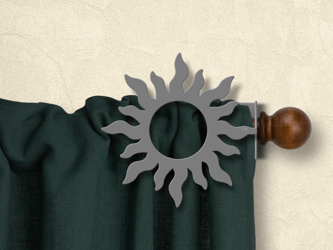 Flaming Sun Drapery Rod Holder - Individual Metal Curtain Rod Bracket ...