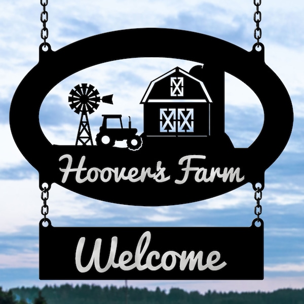 Hanging Double Sided Farm Sign - Etsy