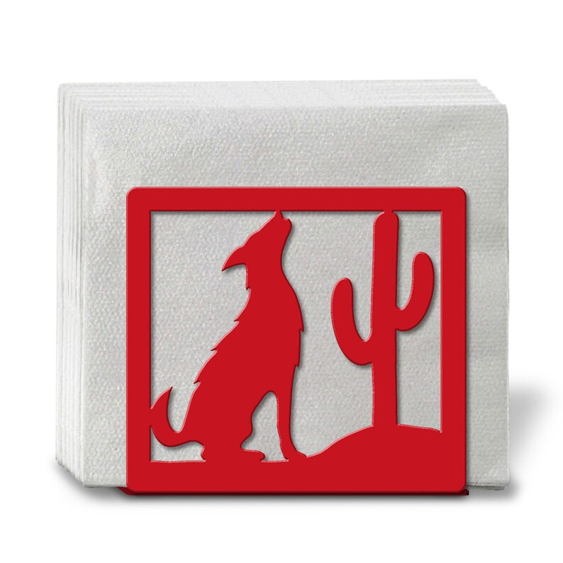 Southwest Theme Coyote Scene Metal Upright Napkin Holder - Etsy