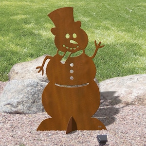 42in Tall Christmas Decoration Snowman Rust Metal Sturdy Outdoor Yard ...