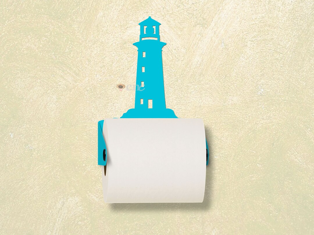 Nautical Lighthouse Metal Toilet Paper Holder - Coastal Bathroom Decor ...