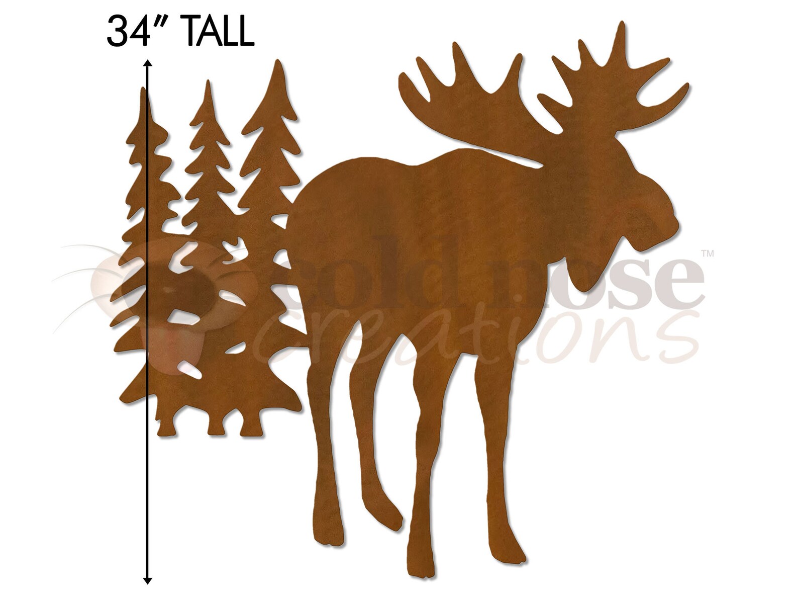 Large Metal Moose and Trees Wall Art: Rustic Lodge Decor - Etsy
