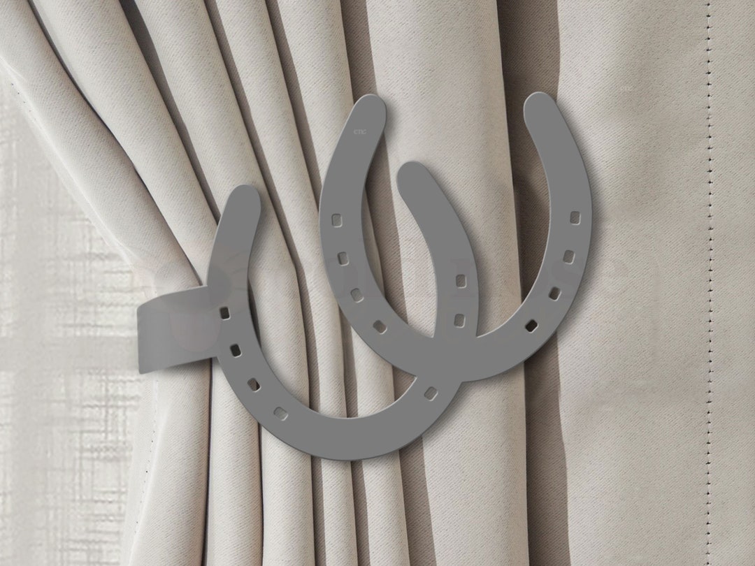 Western Theme Lucky Horseshoes Drapery Holdback - Individual Sturdy ...