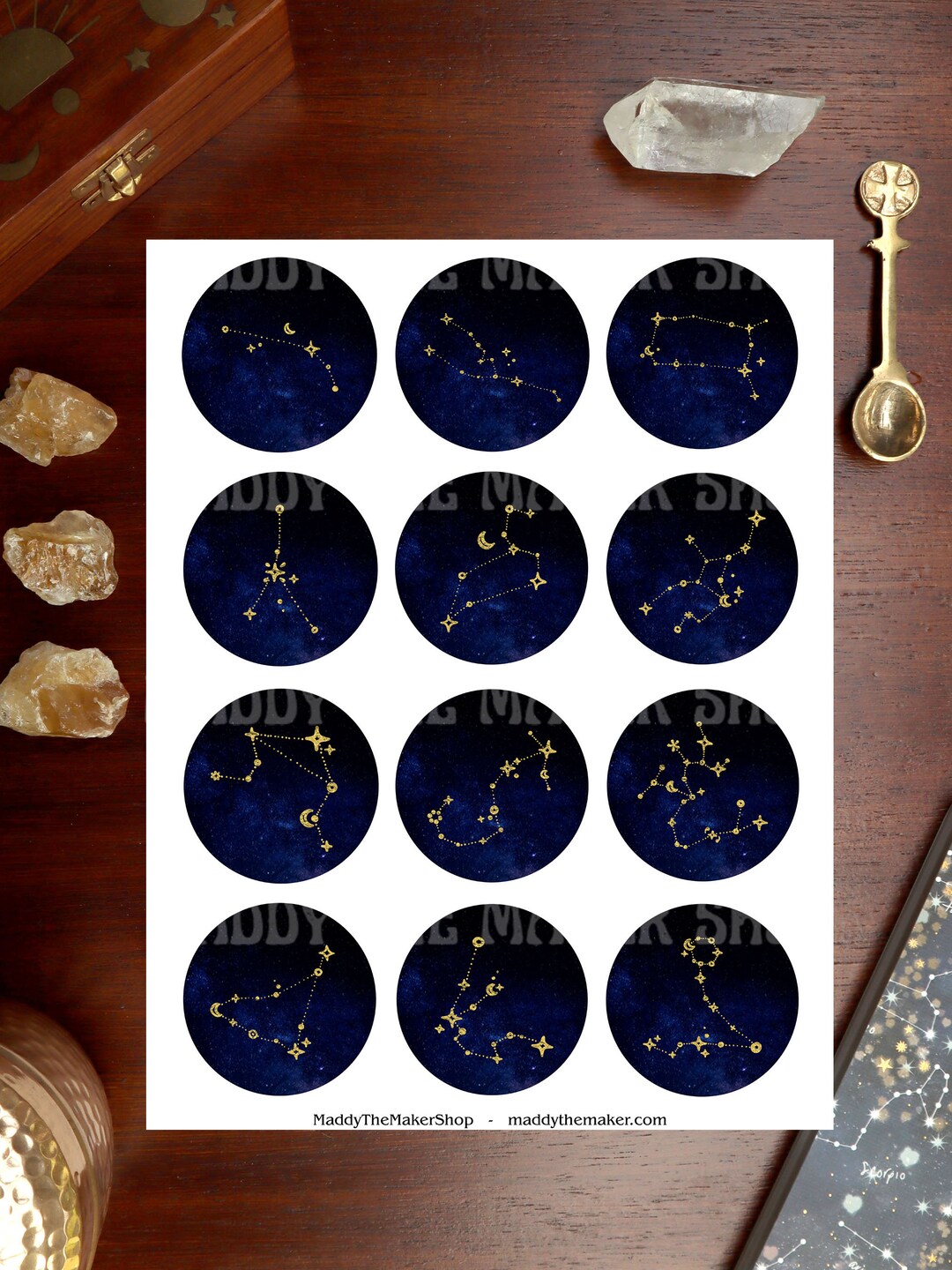 ZODIAC CUPCAKE TOPPER Printable, Zodiac Cupcake Topper Set, Printable ...