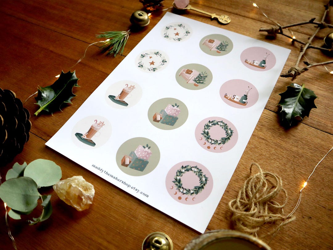 BOHO CHRISTMAS CUPCAKE Topper Printable, Christmas Cupcake Topper ...