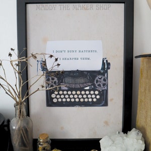 WEDNESDAY ADDAMS TYPEWRITER Poster Printable, Wednesday Addams Poster ...