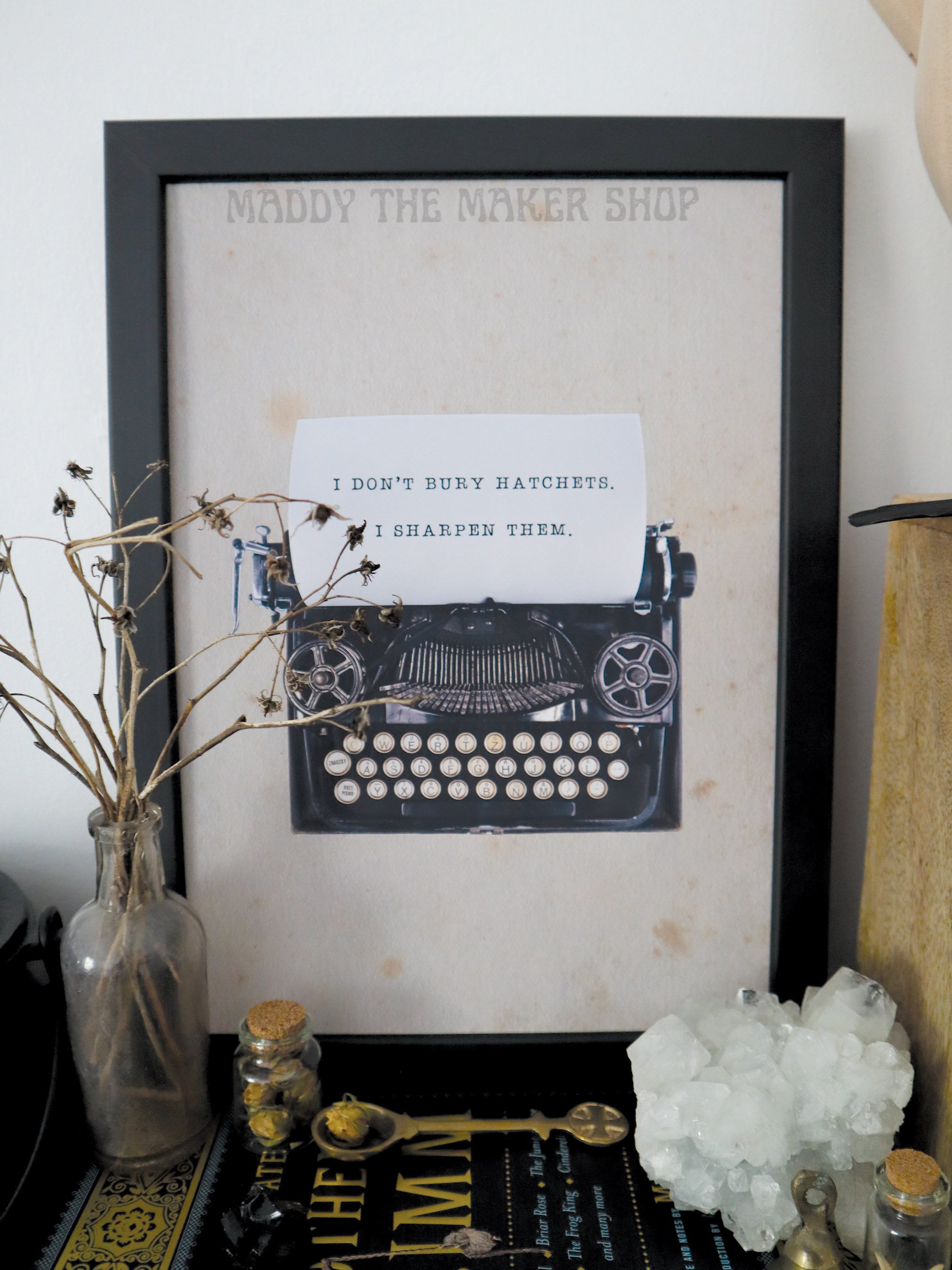 WEDNESDAY ADDAMS TYPEWRITER Poster Printable, Wednesday Addams Poster ...