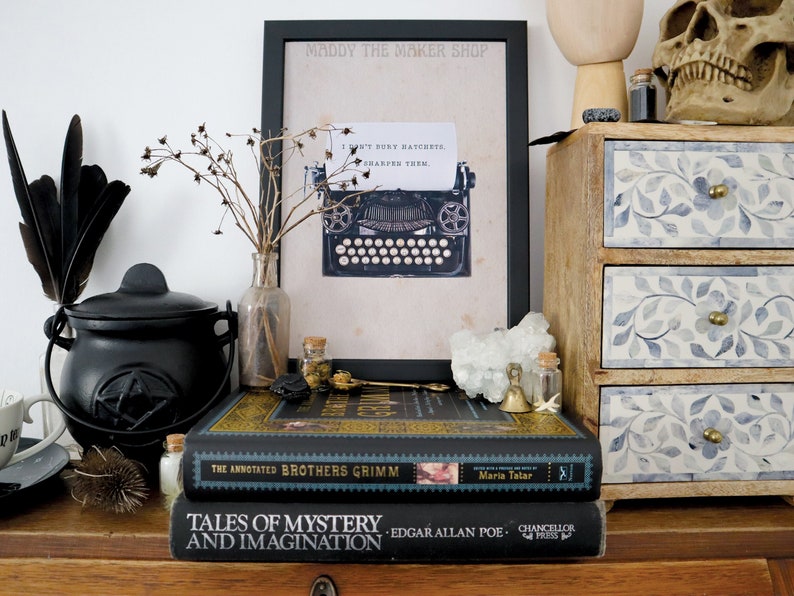 WEDNESDAY ADDAMS TYPEWRITER Poster Printable, Wednesday Addams Poster ...