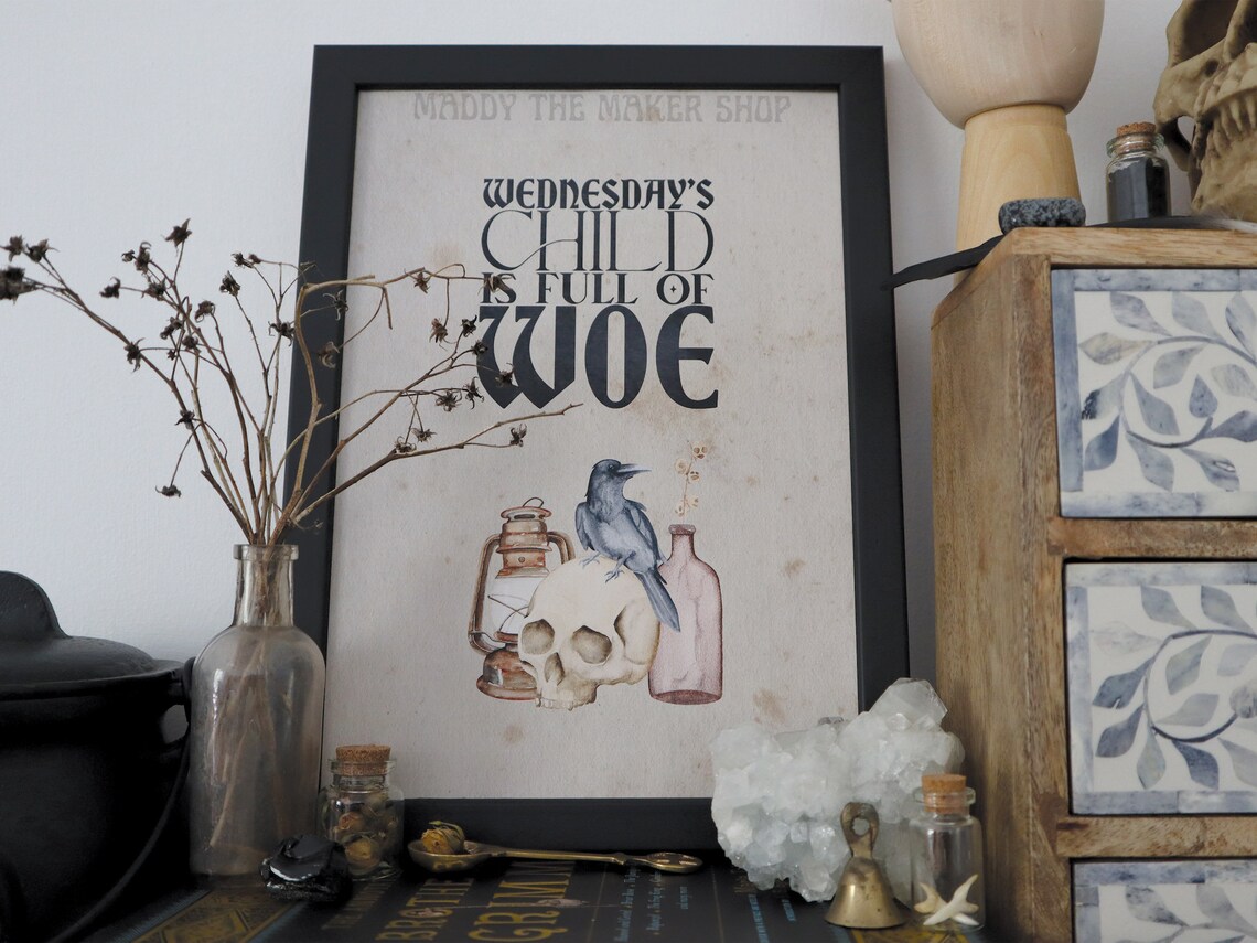 WEDNESDAY ADDAMS POSTER Printable Wednesday Addams Printable - Etsy