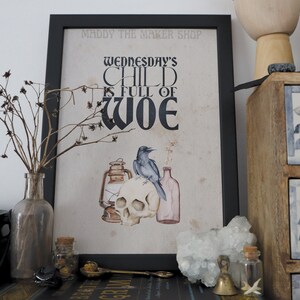 WEDNESDAY ADDAMS POSTER Printable, Wednesday Addams Printable ...