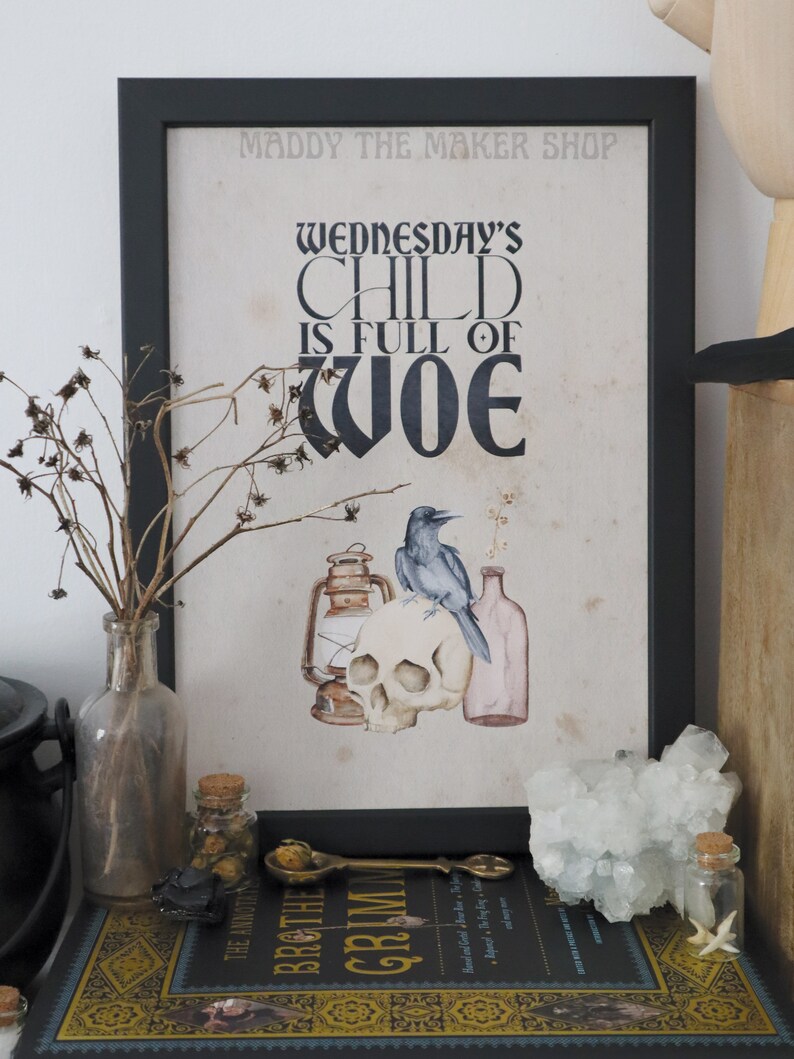 WEDNESDAY ADDAMS POSTER Printable, Wednesday Addams Printable ...