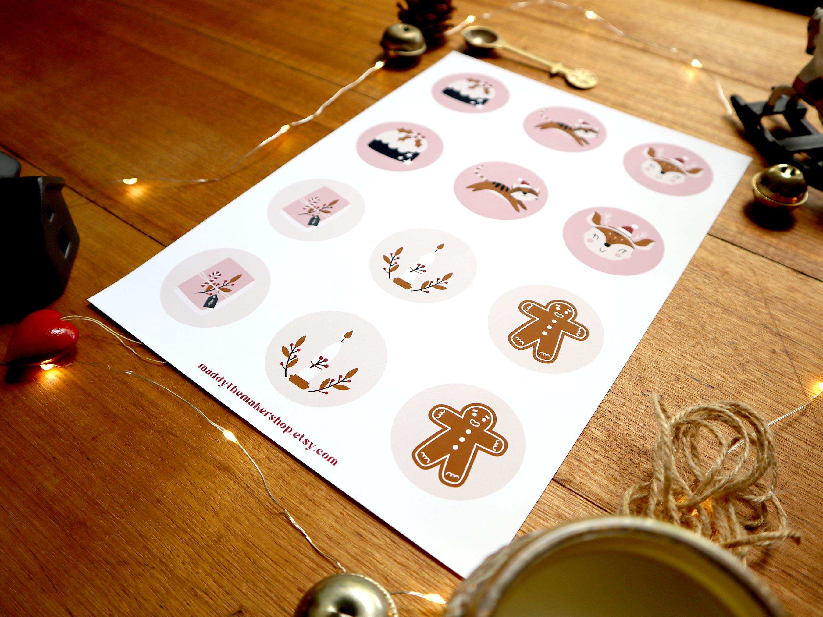 CUTE CHRISTMAS CUPCAKE Topper Printable, Christmas Cupcake Topper ...