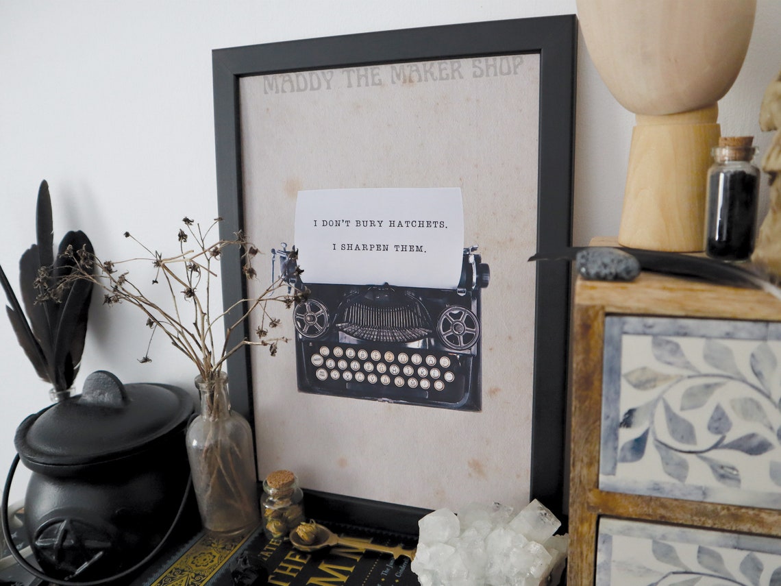 WEDNESDAY ADDAMS TYPEWRITER Poster Printable, Wednesday Addams Poster ...