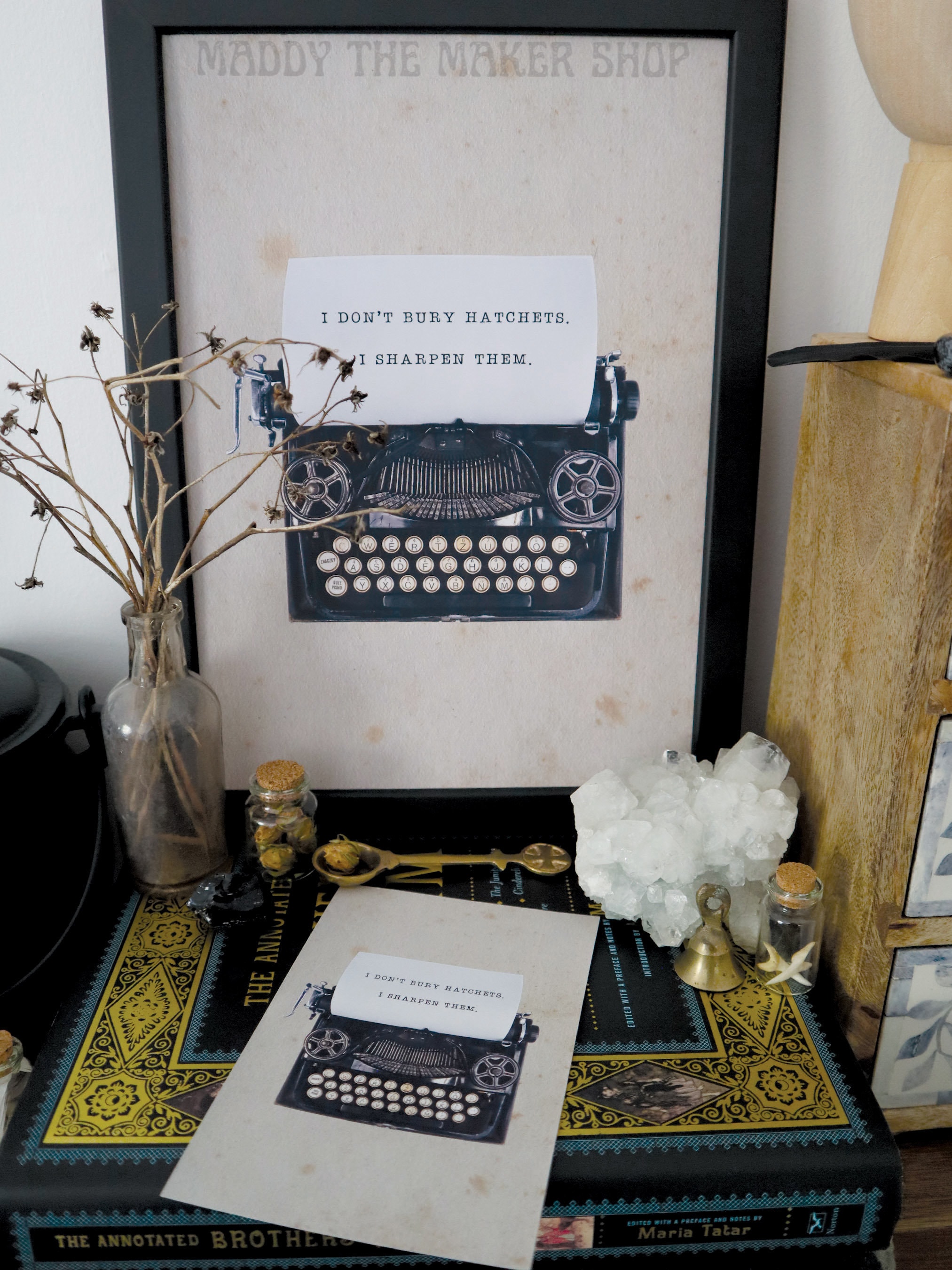 WEDNESDAY ADDAMS TYPEWRITER Postcard Printable, Wednesday Addams ...