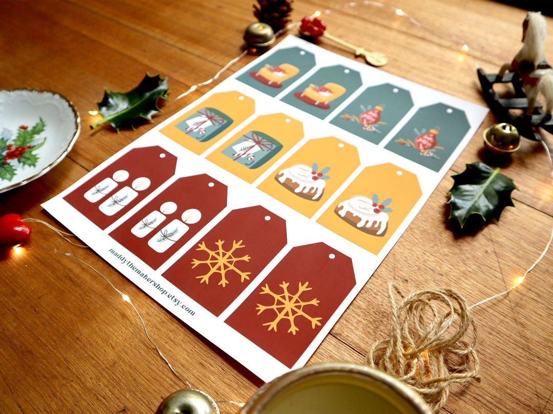 COZY CHRISTMAS FAVOUR Tag Printable, Christmas Gift Tag Printable ...