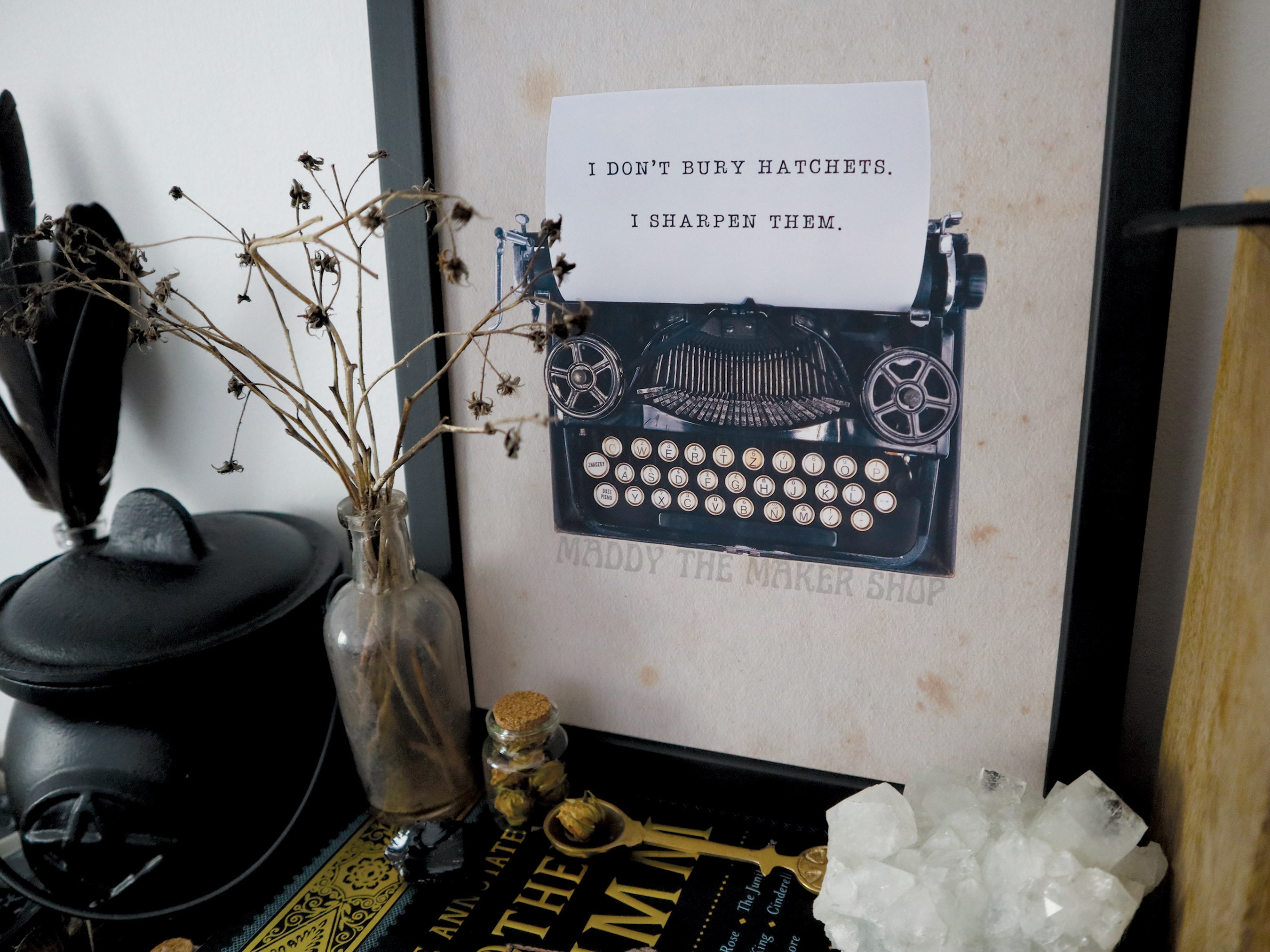 WEDNESDAY ADDAMS TYPEWRITER Poster Printable, Wednesday Addams Poster ...