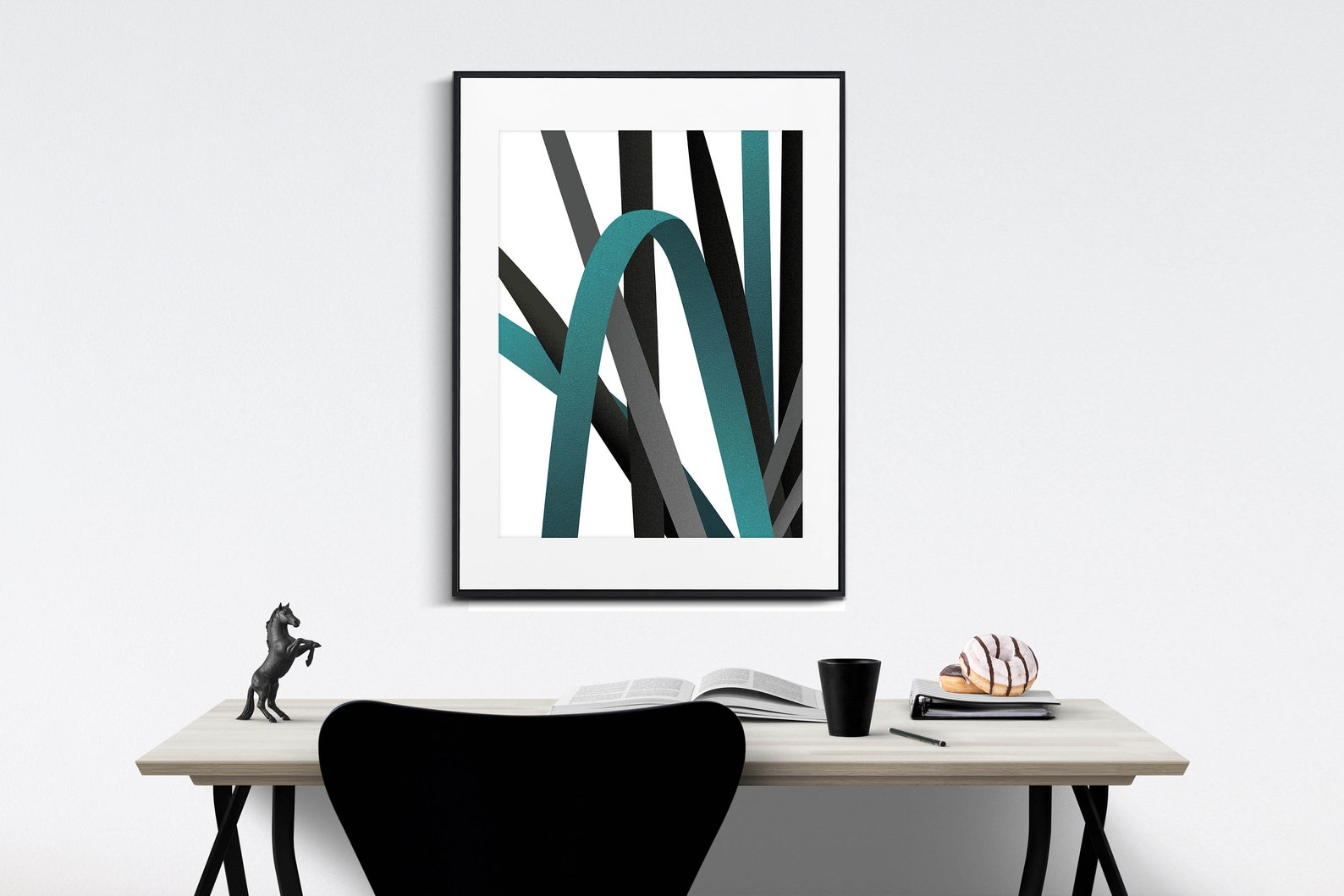 Modern Abstract Art, Jade Pine Wall Art, Bedroom Wall Art, Living Room ...