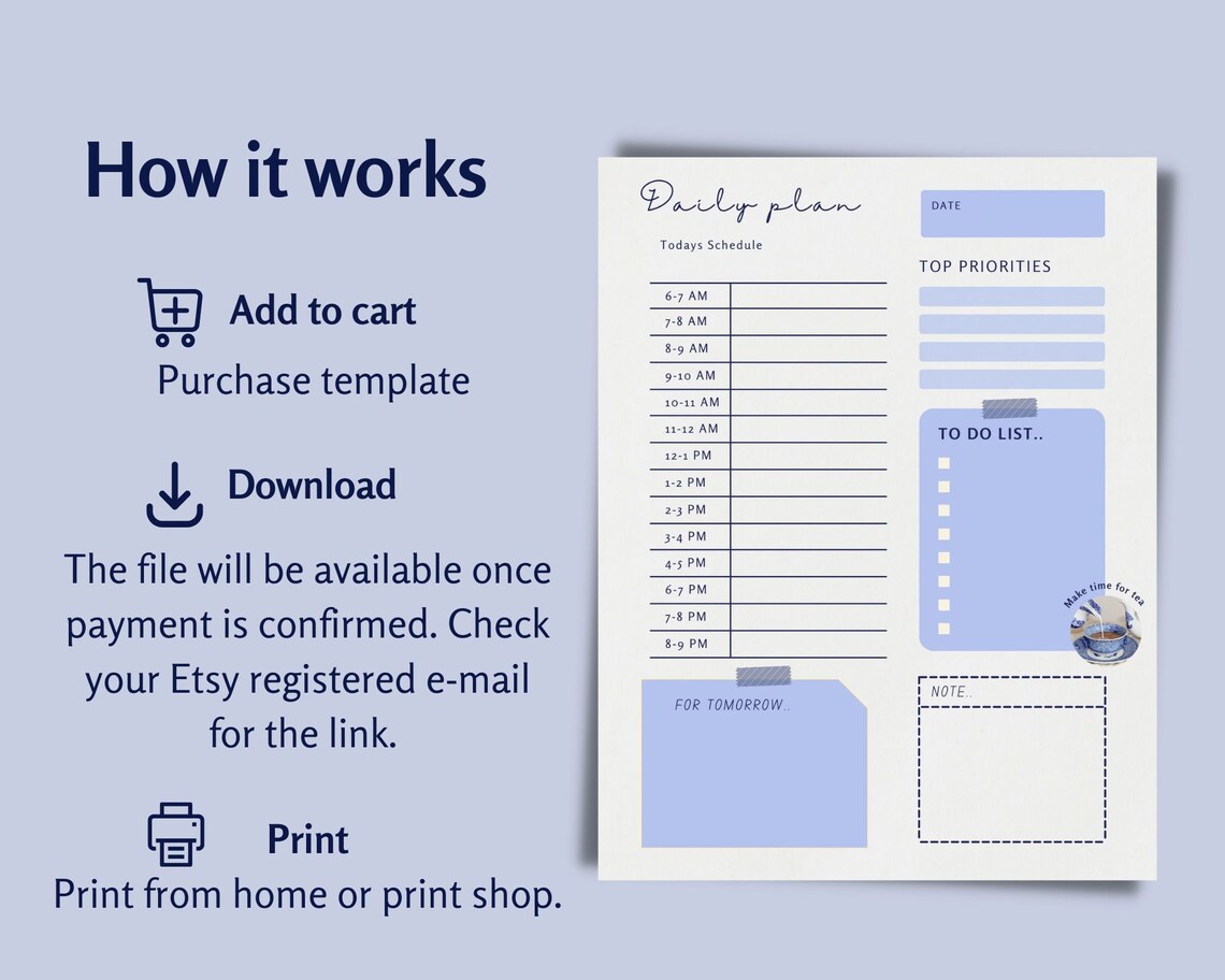 Digital Planner Template. Self Care. Printable. Productivity PDF. A4 ...
