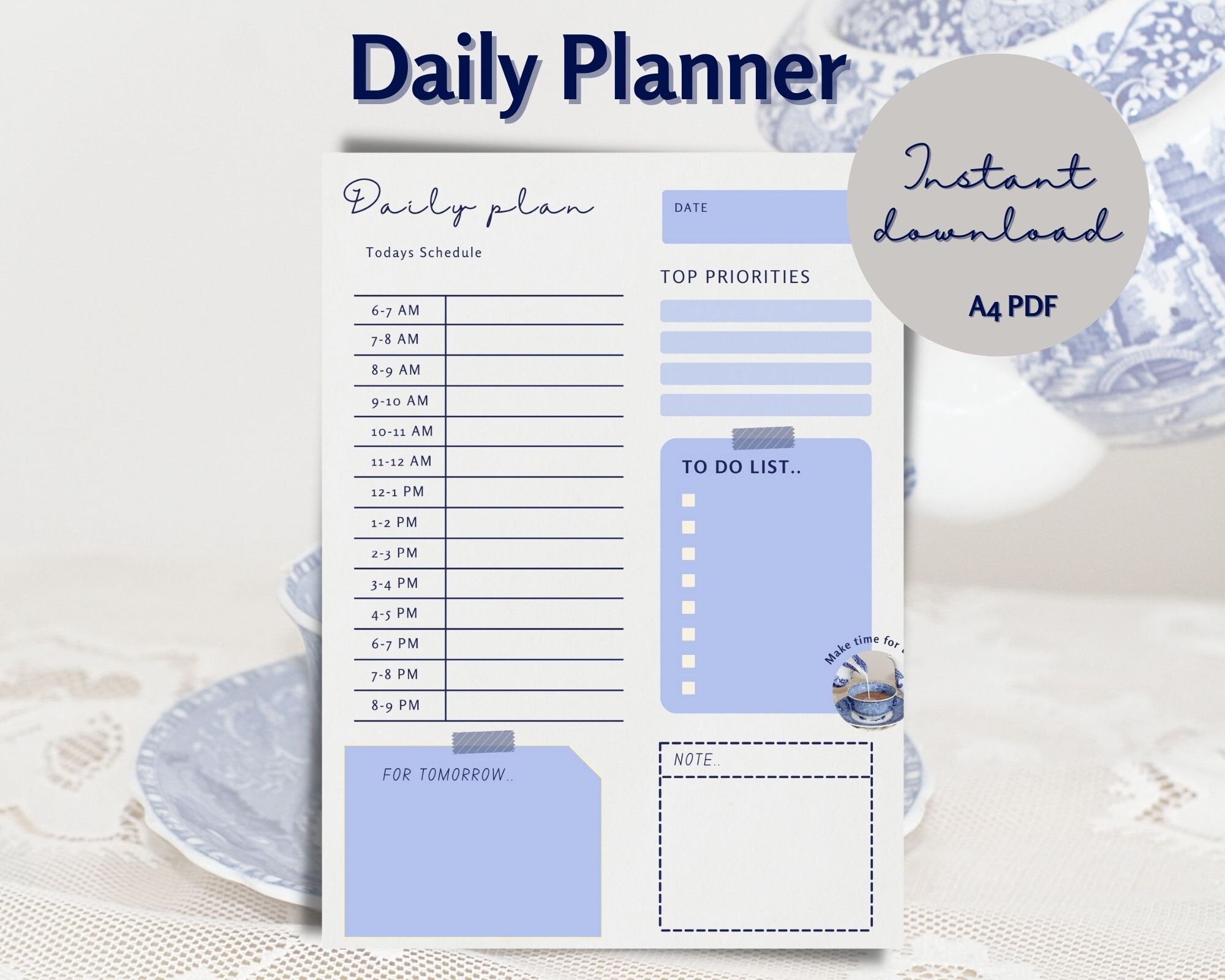 Digital Planner Template. Self Care. Printable. Productivity PDF. A4 ...