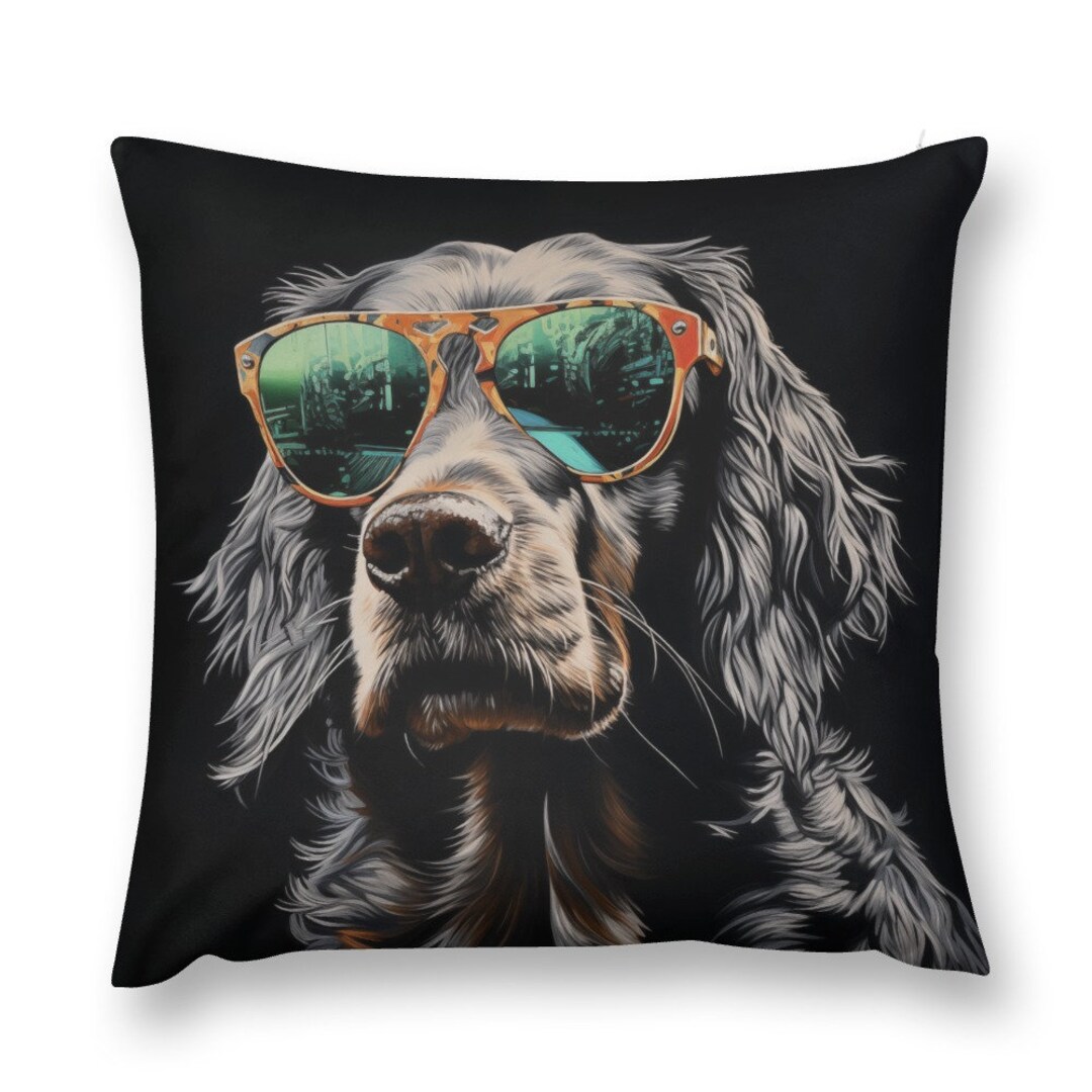 English Setter Art Pillowcase: Modern Dog With Sunglasses - Etsy