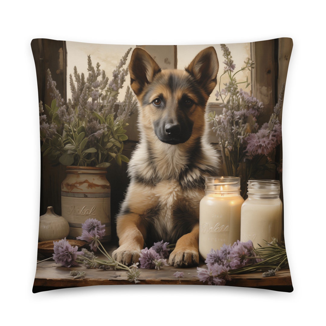 German Shepard Puppy | Dog Designs | Dog Portraits | 18x18 and 22x22 ...