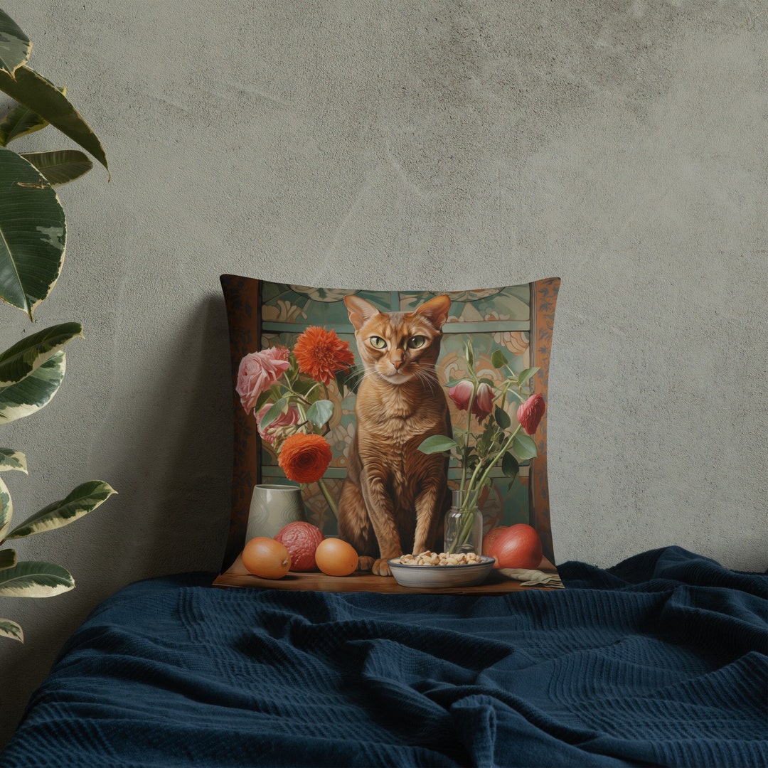 Abyssinian Cat | Cat Designs | Witches Familiar | 18x18 and 22x22 ...