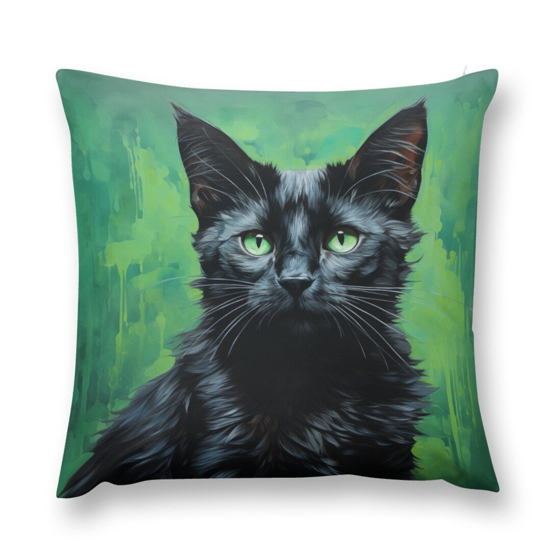 Black Cat Modem Art Cat Design Sleek Home Decor Cat Artwork Throw ...