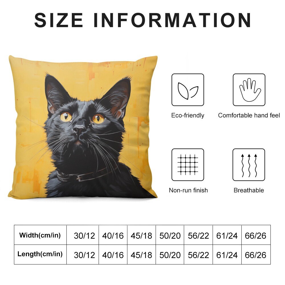 Black Cat Modem Art Cat Design Sleek Home Decor Cat Artwork Throw ...