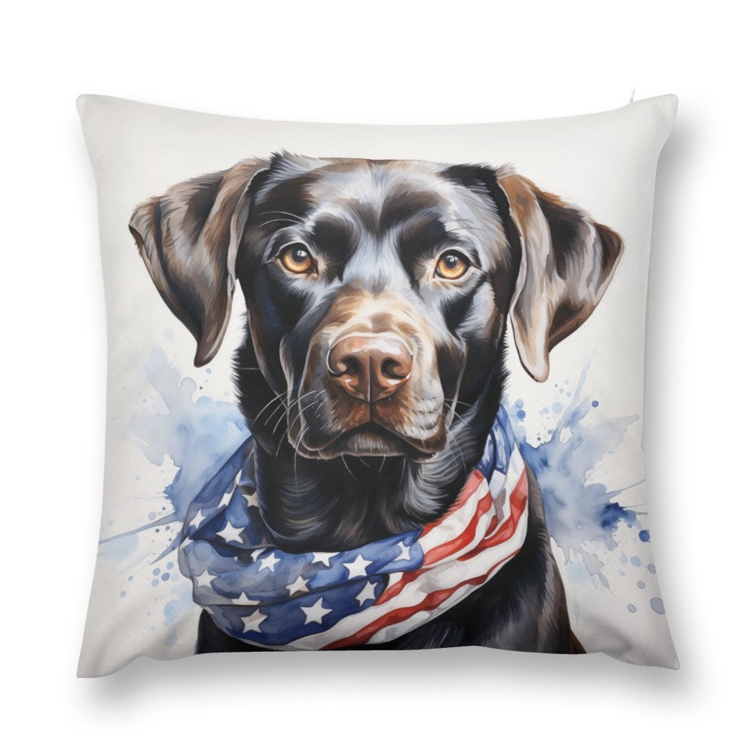 Labrador Retriever Watercolor Art | Fourth of July Patriotic Dog ...